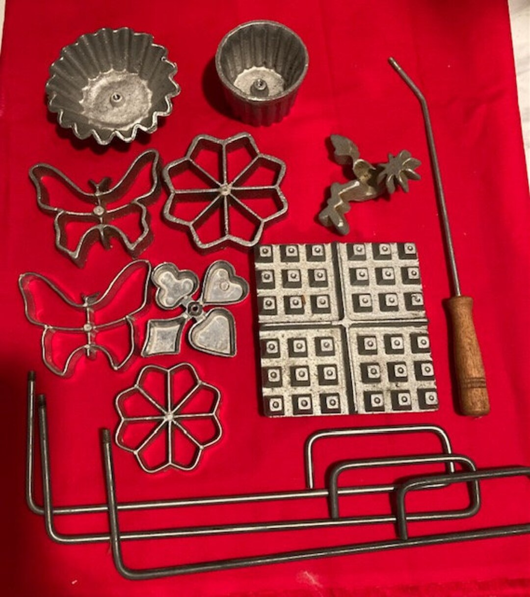 Vintage Patty Shell Set With 9 Molds and 4 Handles Easy Directions and ...