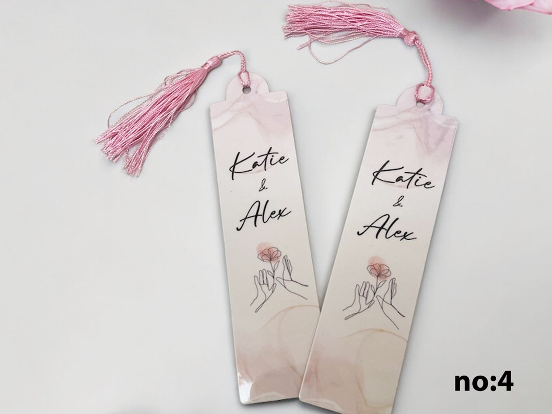 100 PCS Wedding Invitation, Personalized Bookmarks With Tassel, Wedding ...