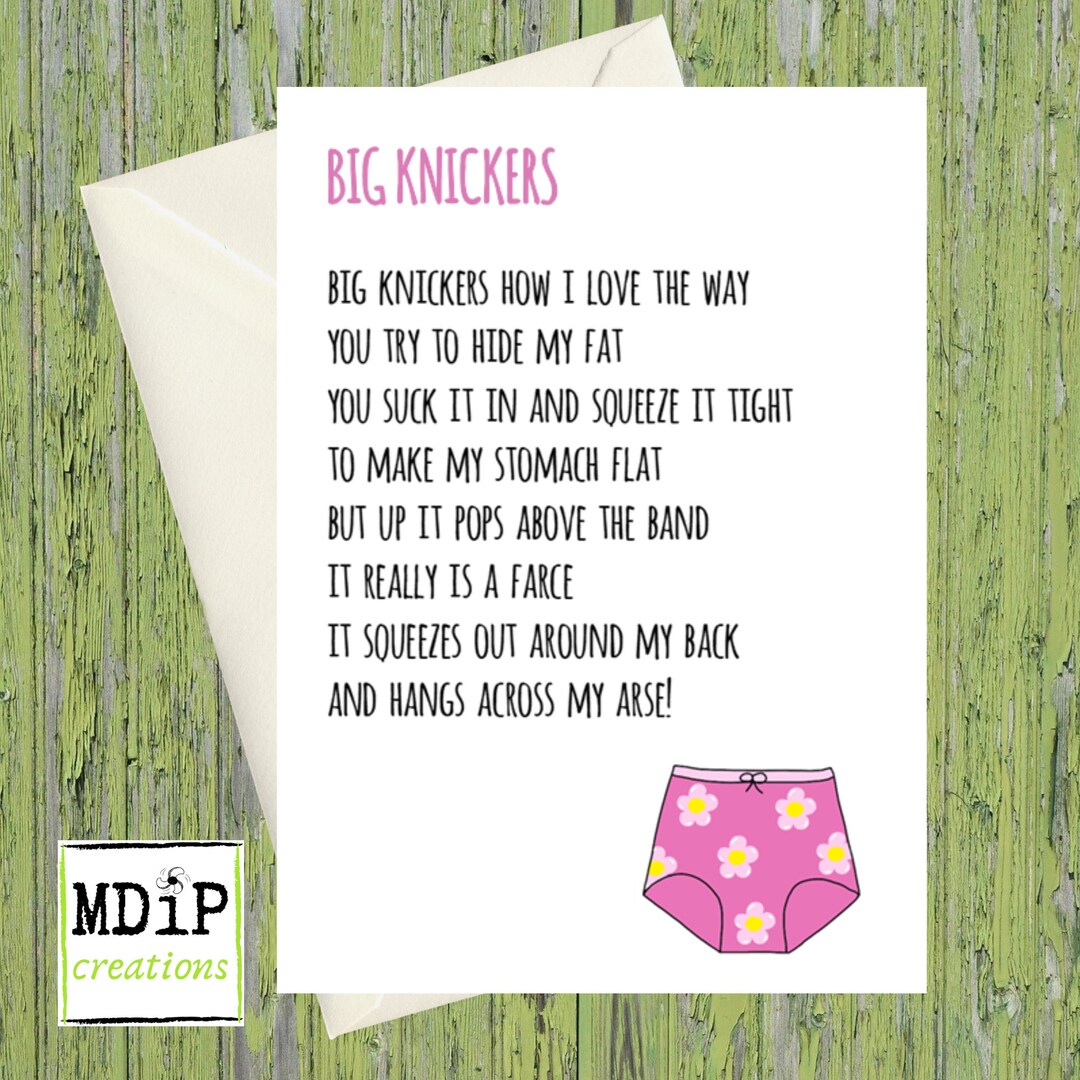 Menopause Card, Funny Birthday Card for Her, Big Knickers Card, Big ...