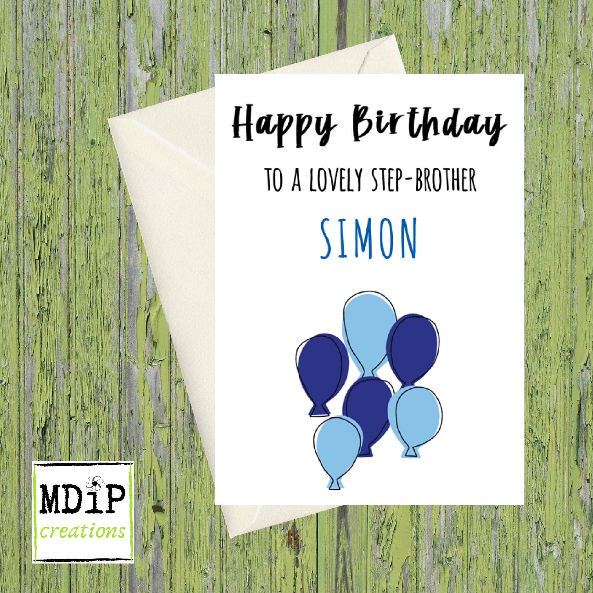 Step Brother Birthday Card Personalised, Birthday Card for Step Brother ...