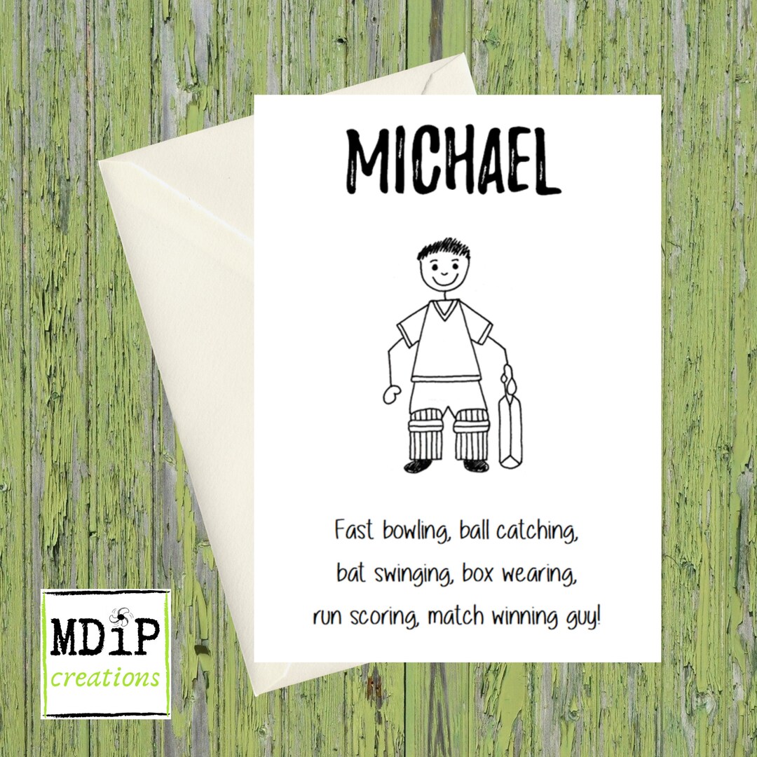 Cricket Card Cricket Birthday Card for Him Personalised Card - Etsy