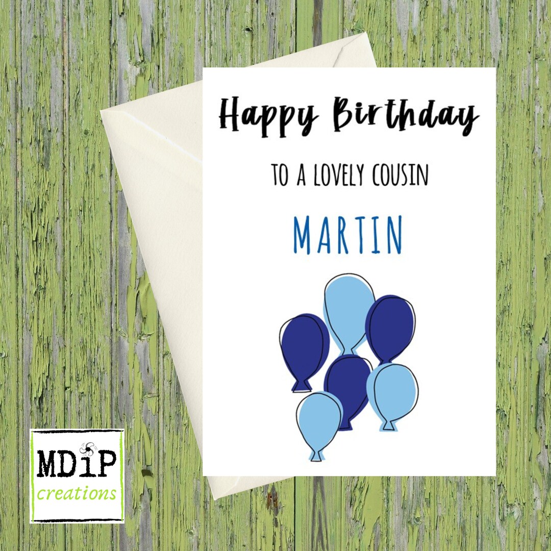 Cousin Birthday Card Male Personalised Cousin Birthday Card - Etsy.de