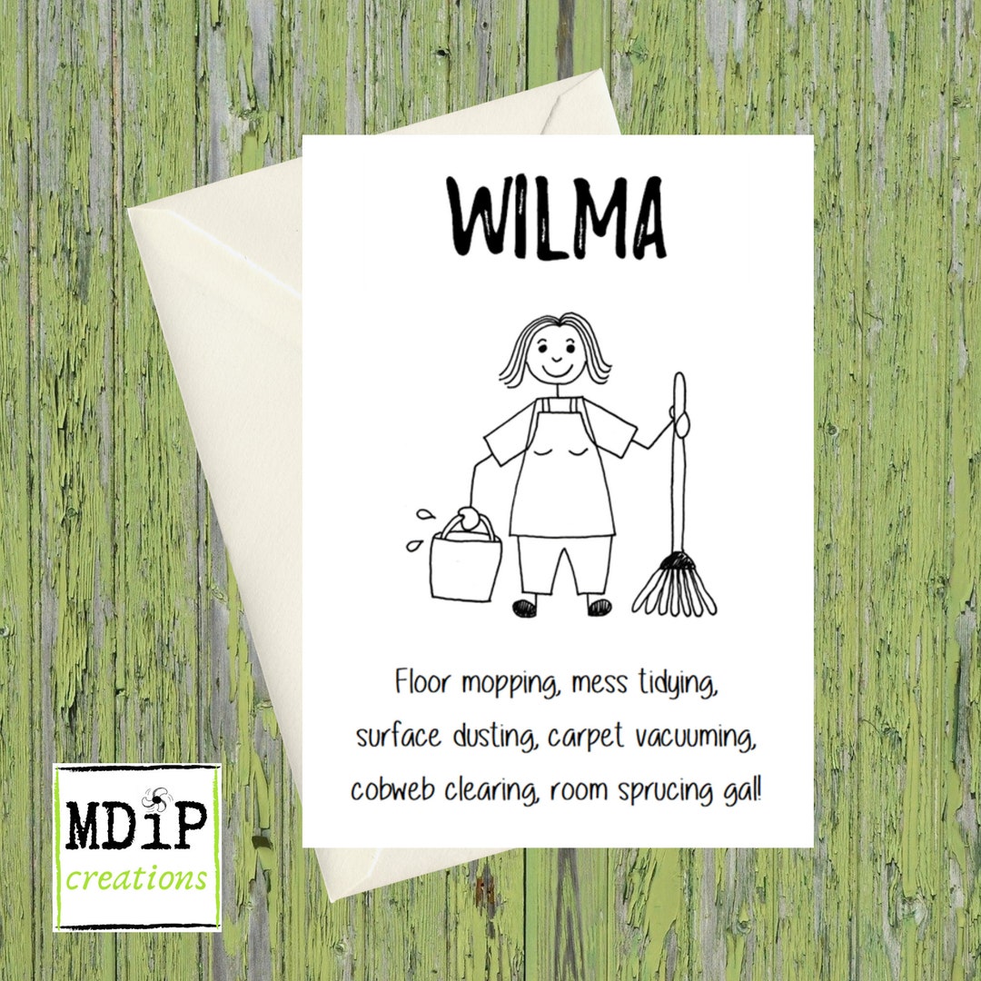 Cleaner Card, Personalised Card for Her, Card for Cleaner, Cleaner ...