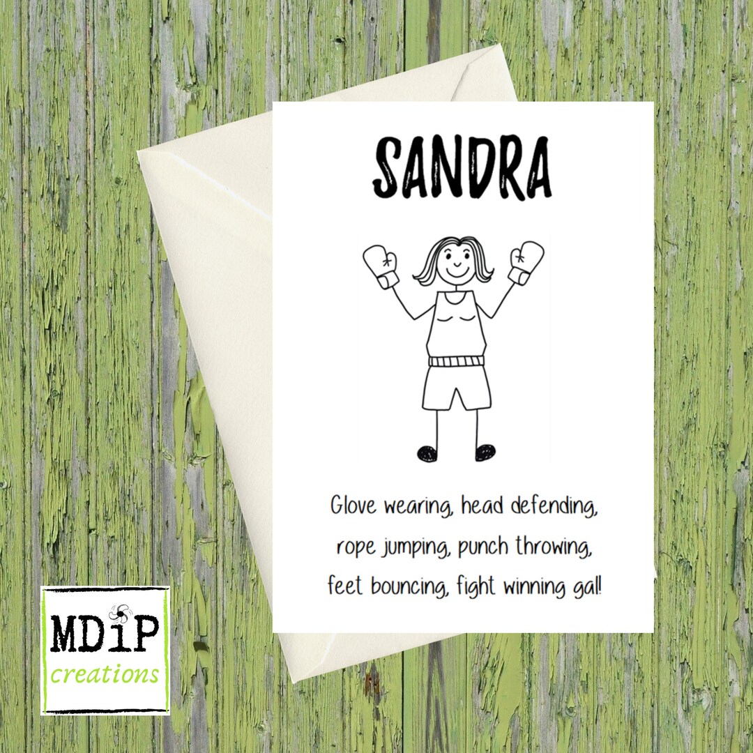 Boxing Card, Boxing Birthday Card, Personalised Boxing Card for Her ...