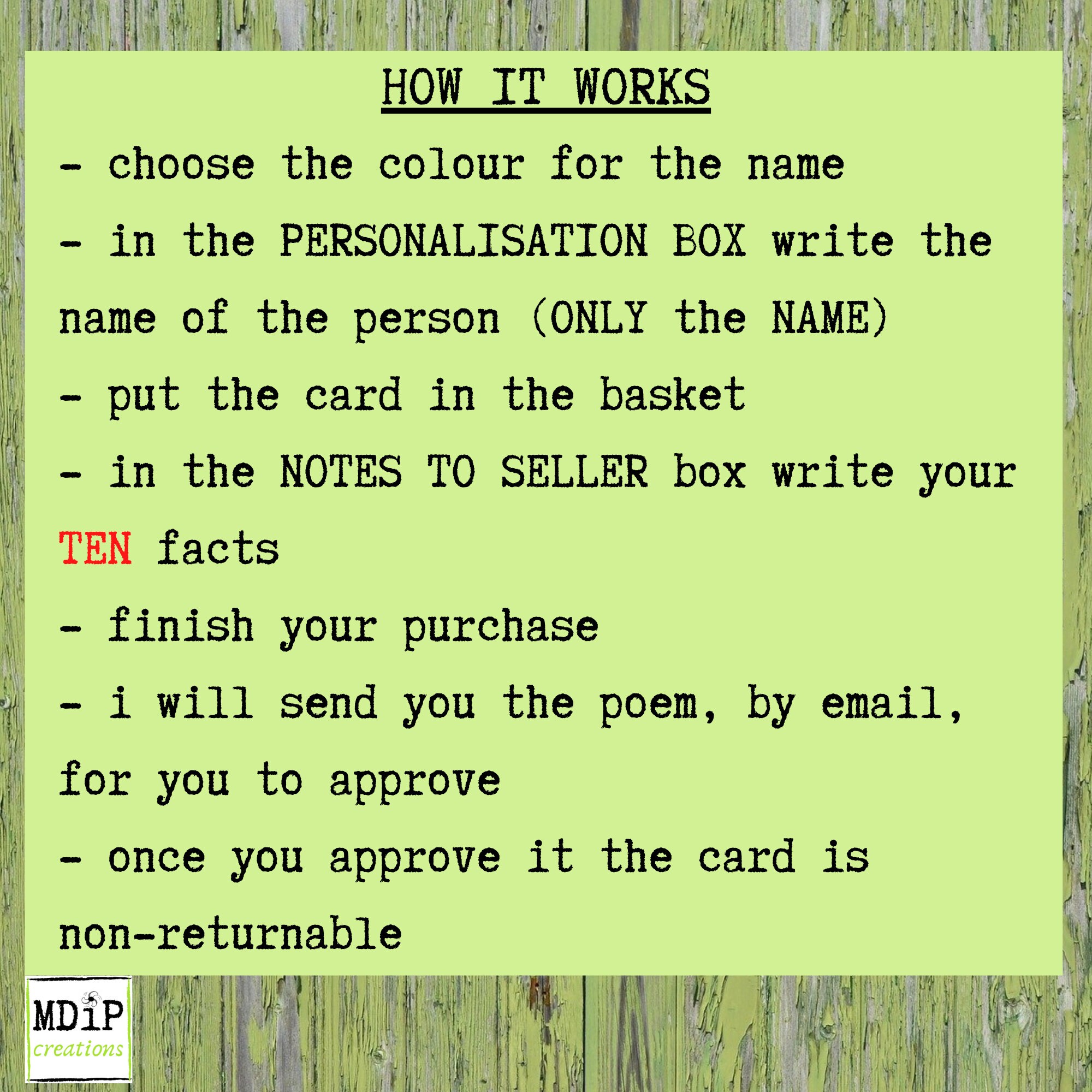 Poem Card Personalised Poem Card for Friend Original Poem - Etsy