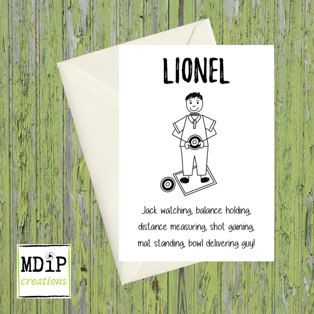 Lawn Bowls Personalised Card for Him, Crown Green Bowls Card, Lawn ...