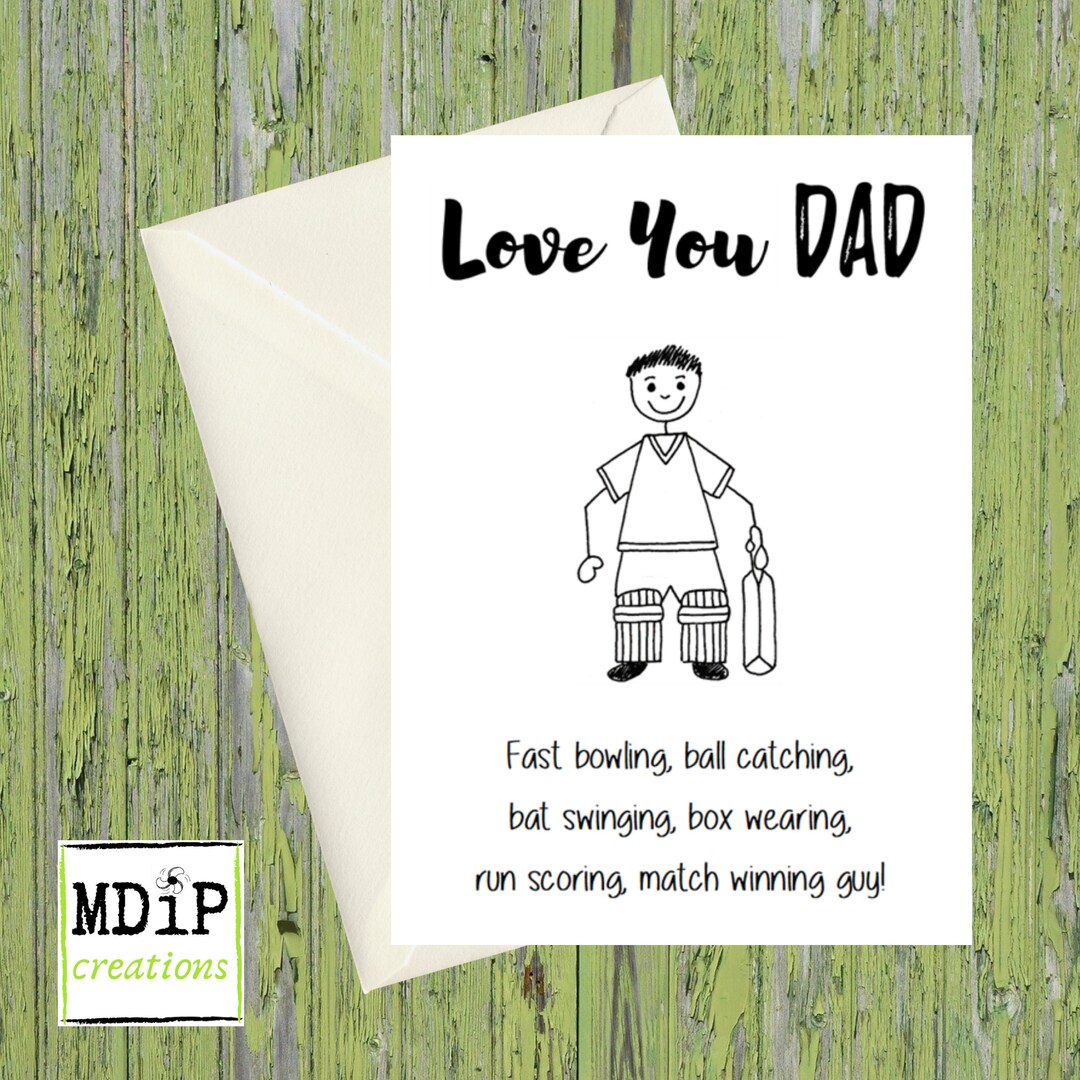 Cricket Card for Dad, Cricket Father's Day Card for Dad, Father's Day ...