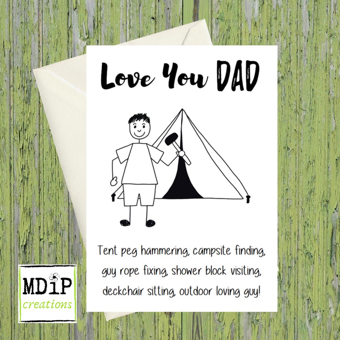 Camping Father's Day Card for Dad, Camping Card for Dad, Father's Day ...