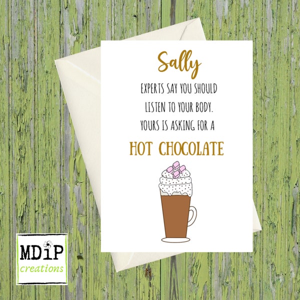 Hot Chocolate Birthday Card - Etsy UK