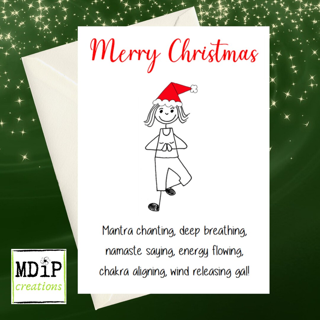 Yoga Christmas Card for Her, Christmas Card for Yoga Teacher With ...