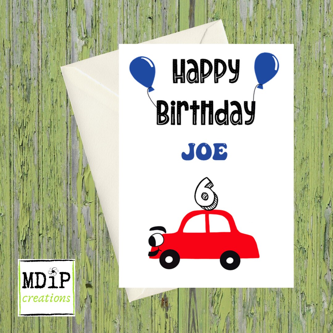6th Birthday Card Personalised Happy 6th Birthday Card - Etsy