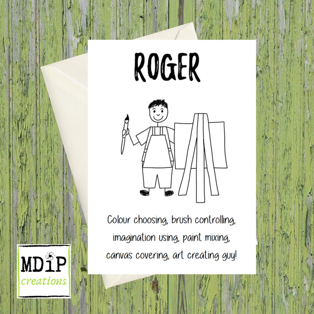 Artist Card Artist Birthday Card Personalised Birthday Card - Etsy