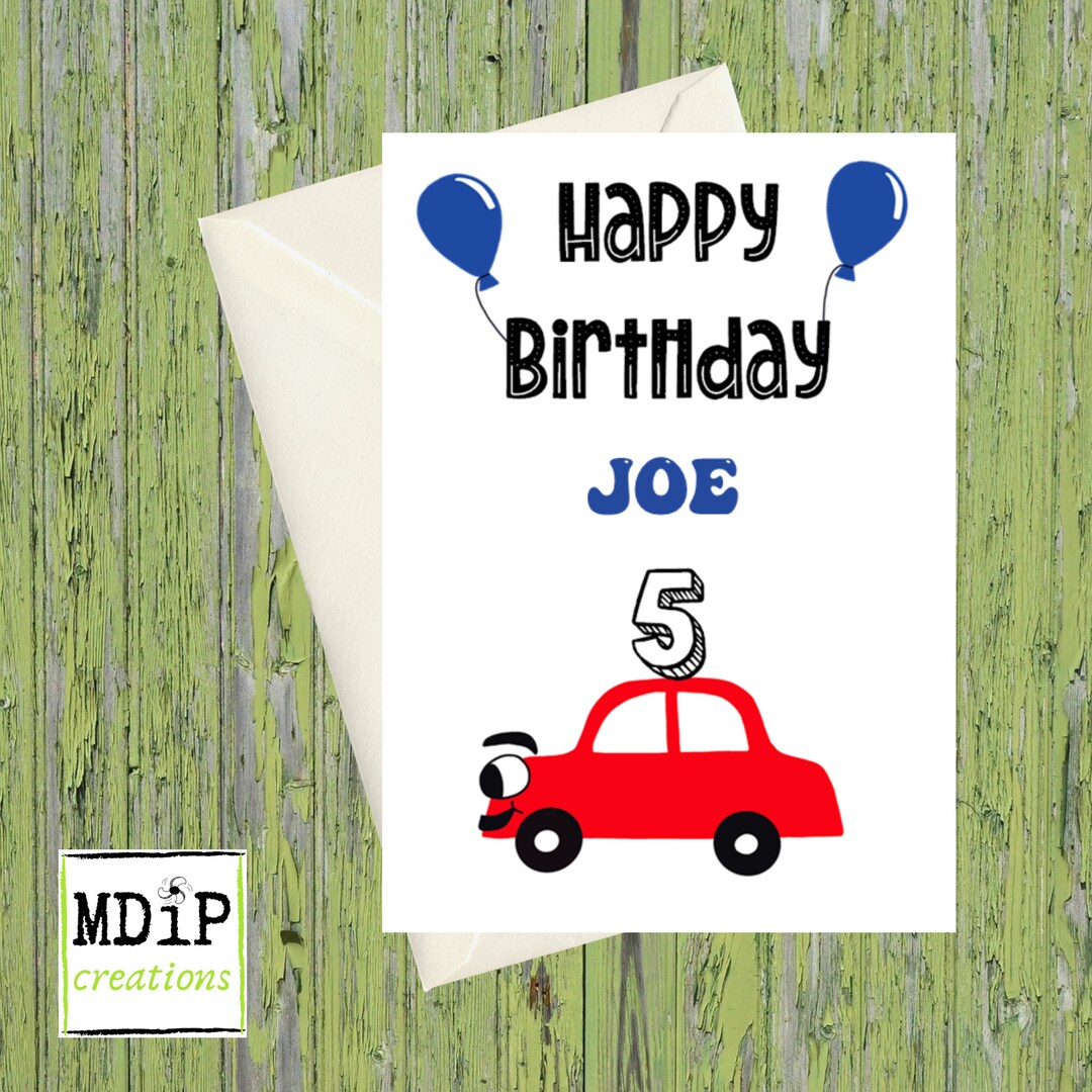 5th Birthday Card Personalised, Happy 5th Birthday Card, Birthday Card ...