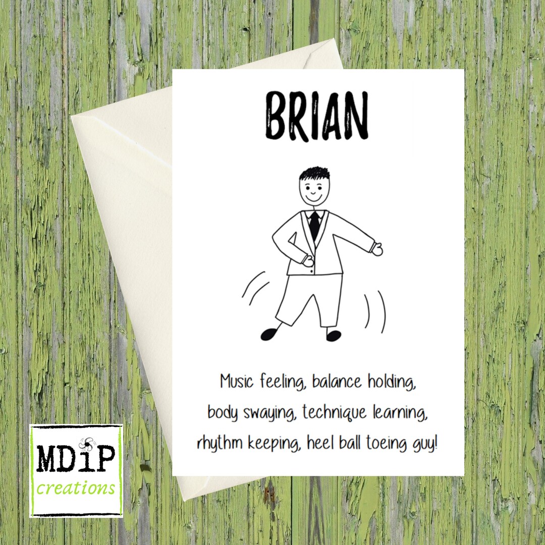 Ballroom Dancer Card, Ballroom Dancing Card, Personalised Card for Him ...
