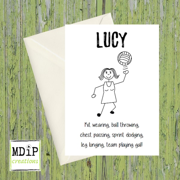 Netball Birthday Card - Etsy UK
