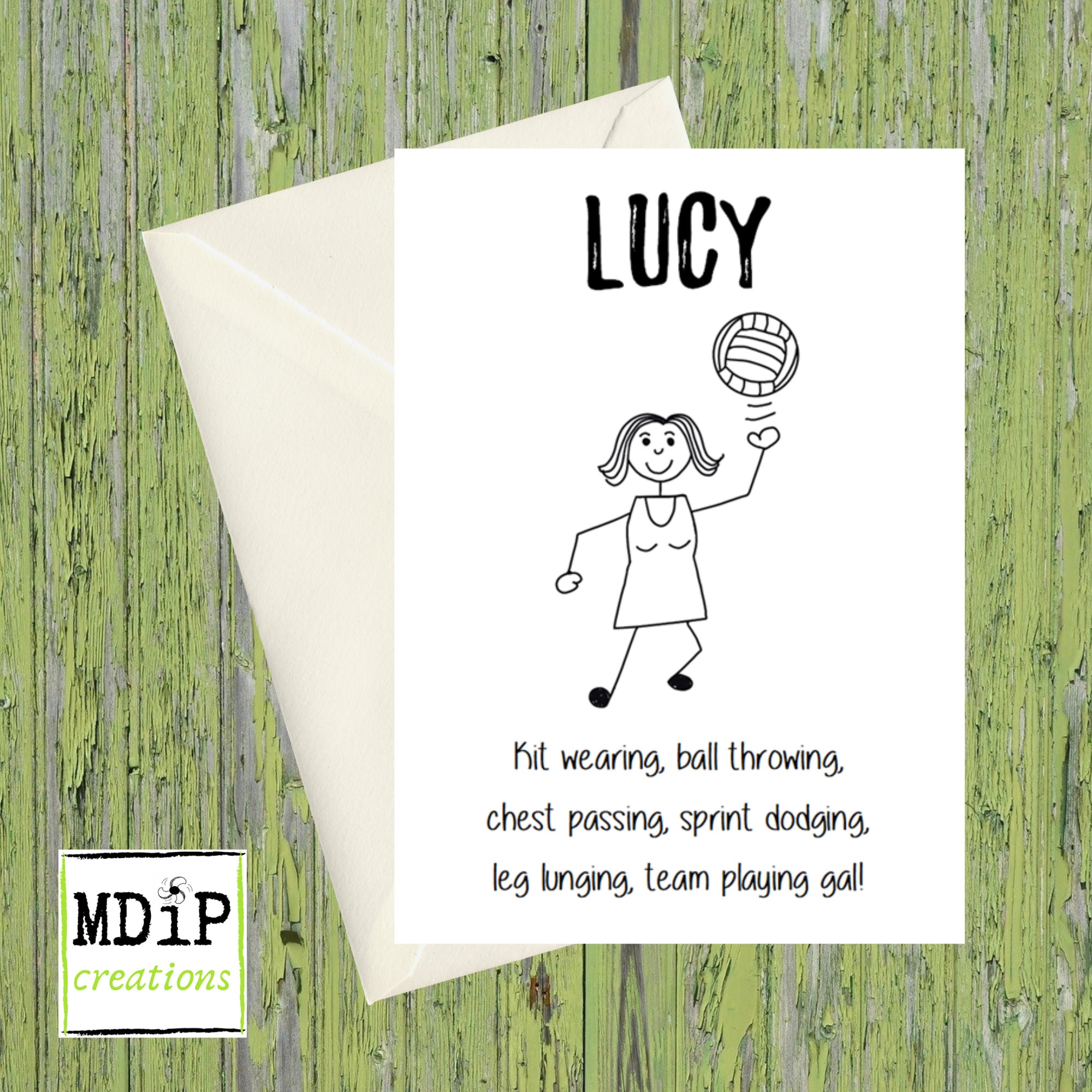 Netball Card, Netball Birthday Card, Personalised Netball Card for Her ...