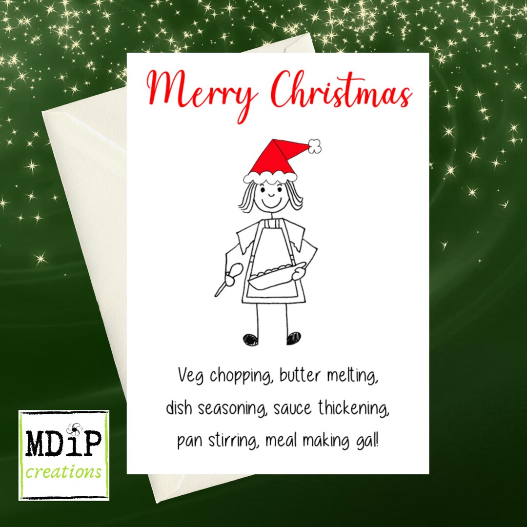 Cooking Lover Christmas Card for Her, Christmas Card for Cook With ...