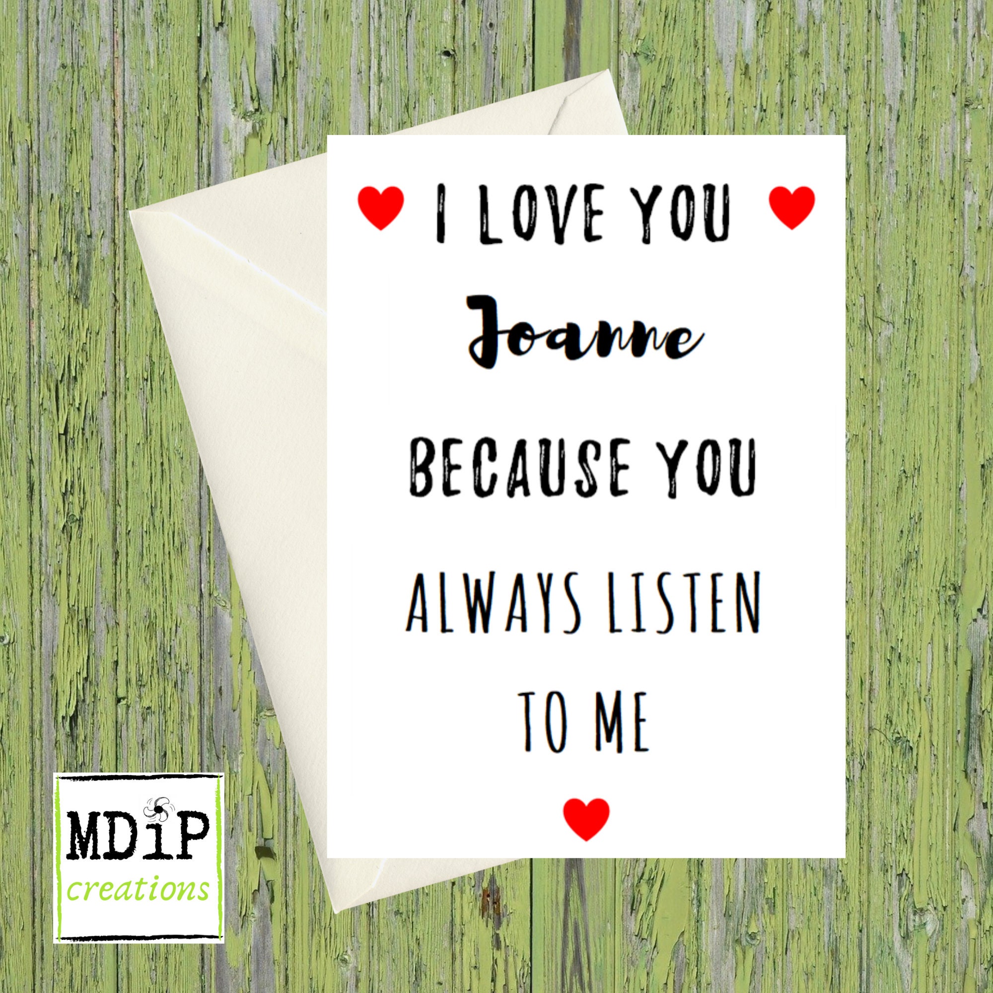 Love Card Personalised Love Card for Her Love Card for Him - Etsy UK
