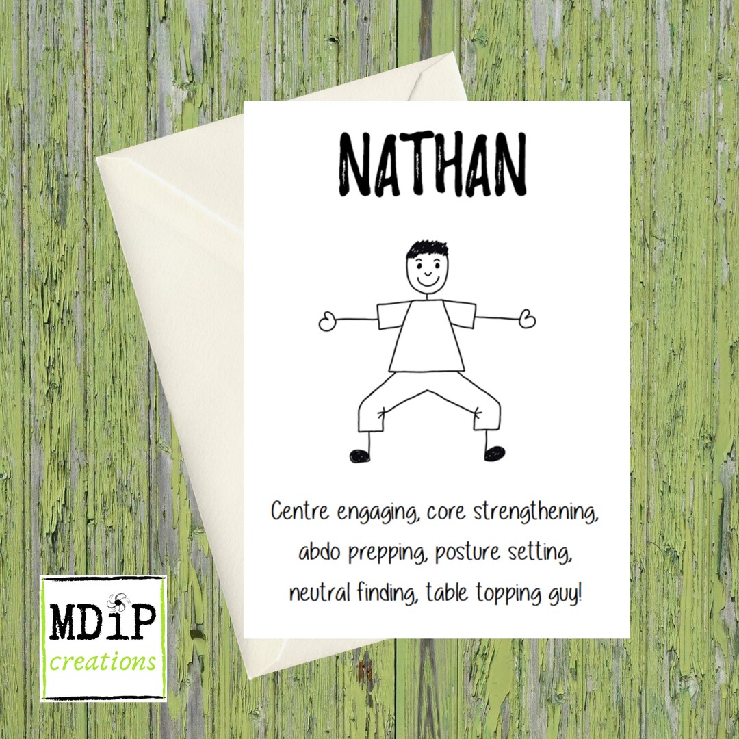 Pilates Card, Pilates Birthday Card, Pilates Instructor Card ...