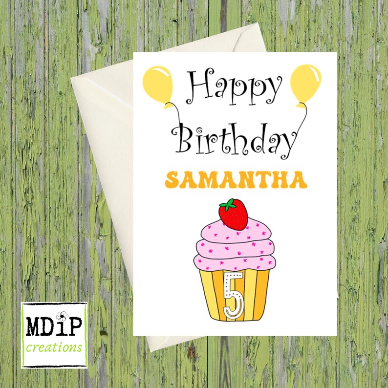 5th Birthday Card Personalised Happy 5th Birthday Card - Etsy
