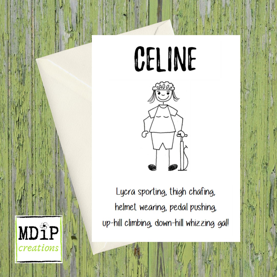 Bike Card Personalised for Her, Bike Birthday Card, Cycling Card ...