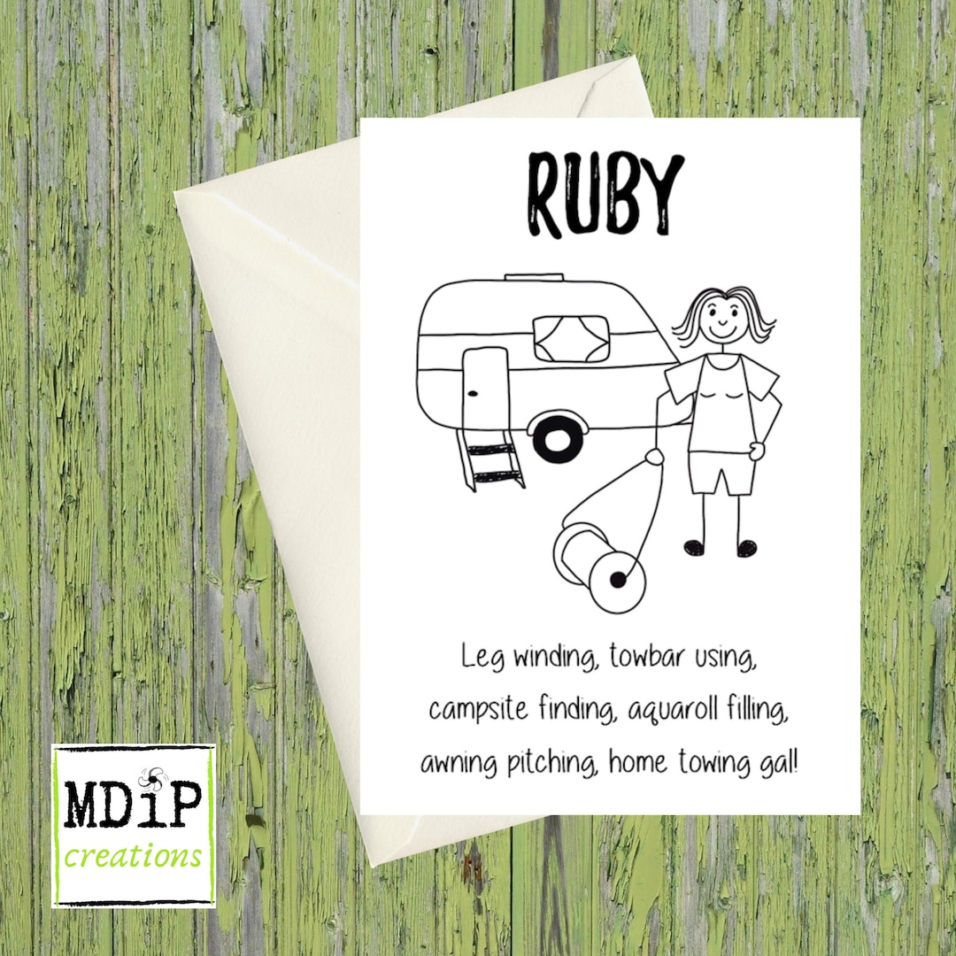 Caravan Card Caravan Lovers Card Personalised Birthday Card - Etsy