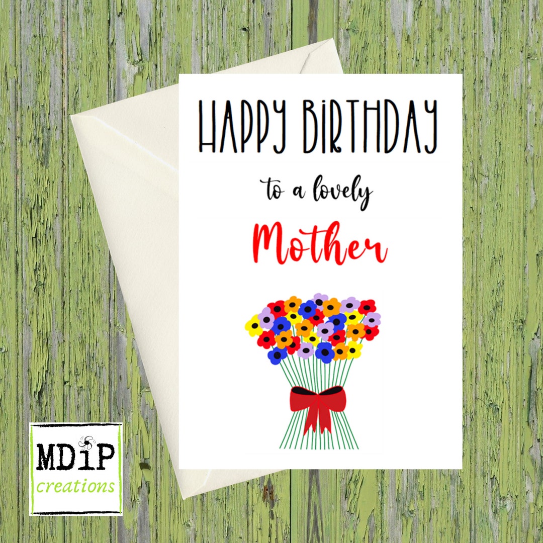Mother Birthday Card Birthday Card For Mother Happy Birthday Etsy Mother Birthday Card Birthday Card For Mother Happy Birthday Etsy