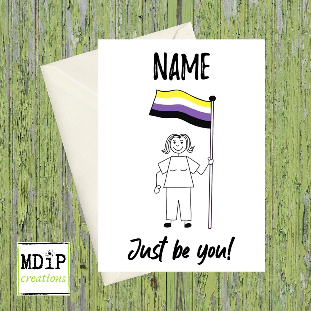 Non Binary Card, Personalised Non Binary Card, Non Binary Pride Card ...