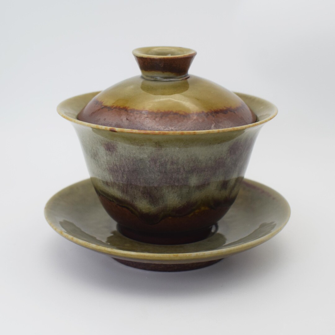 Porcelain Gaiwan Tea Cup,china Teacup and Saucer With Lid,ice Cracks ...