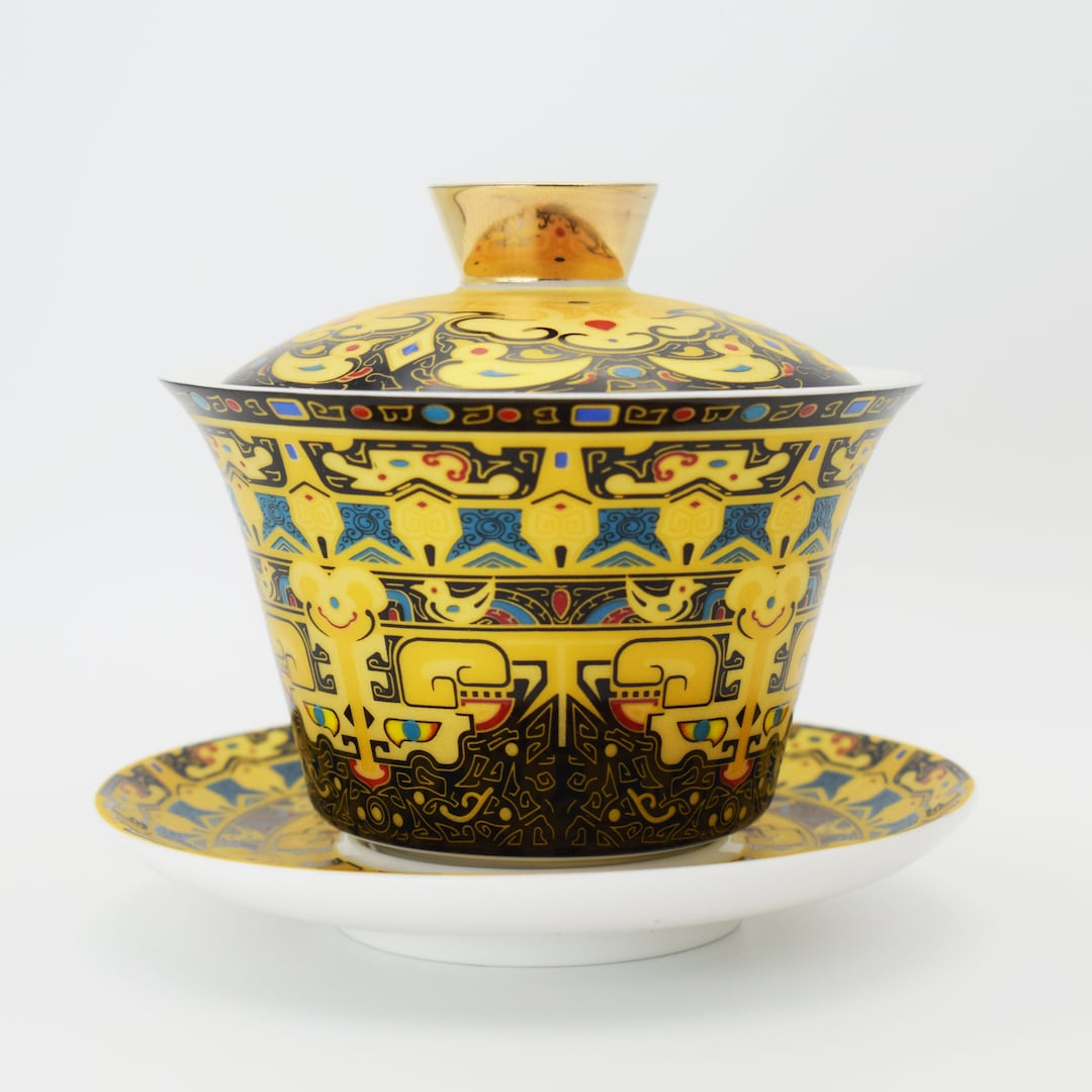 Gaiwan Teacup Hand-painted Porcelain Tea Set: Chinese Gongfu Tea Cup ...