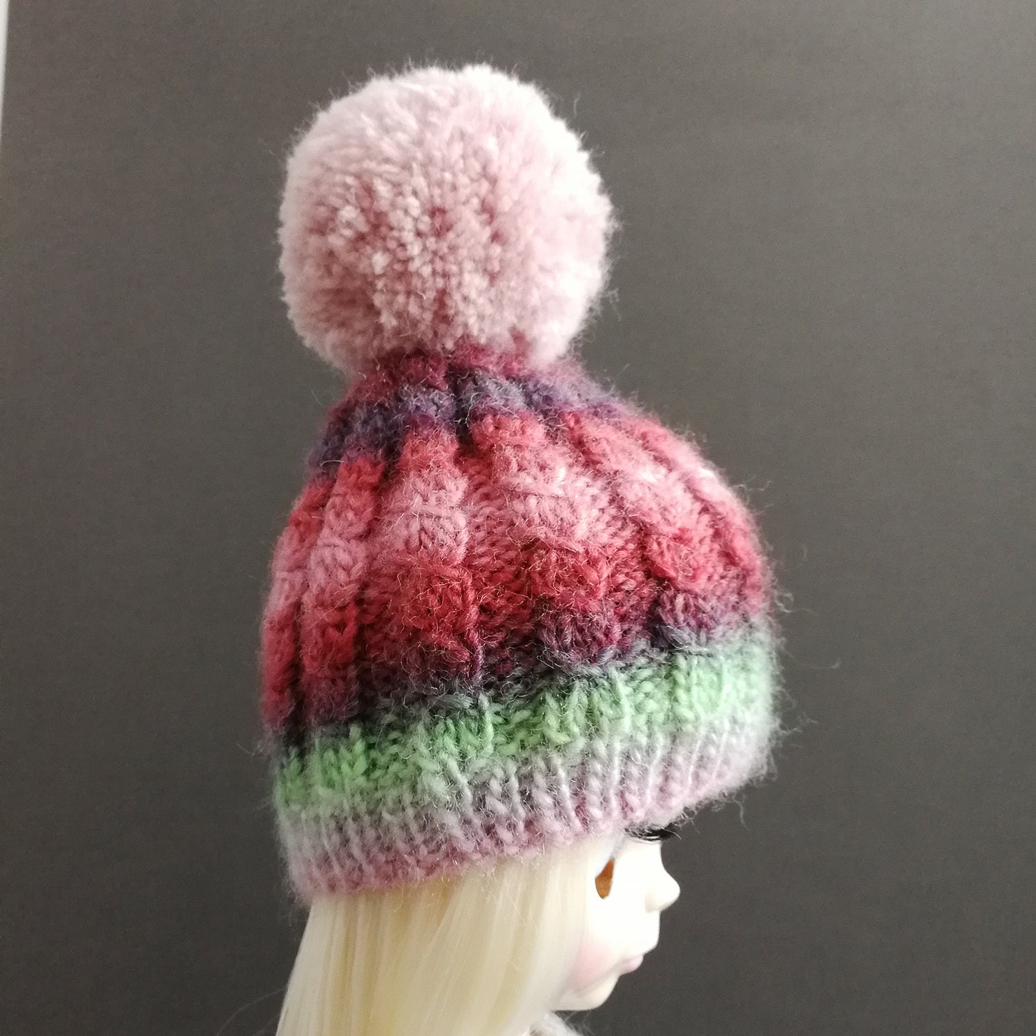 PDF knit doll hat pattern hat with pompom for Blythe doll | Etsy