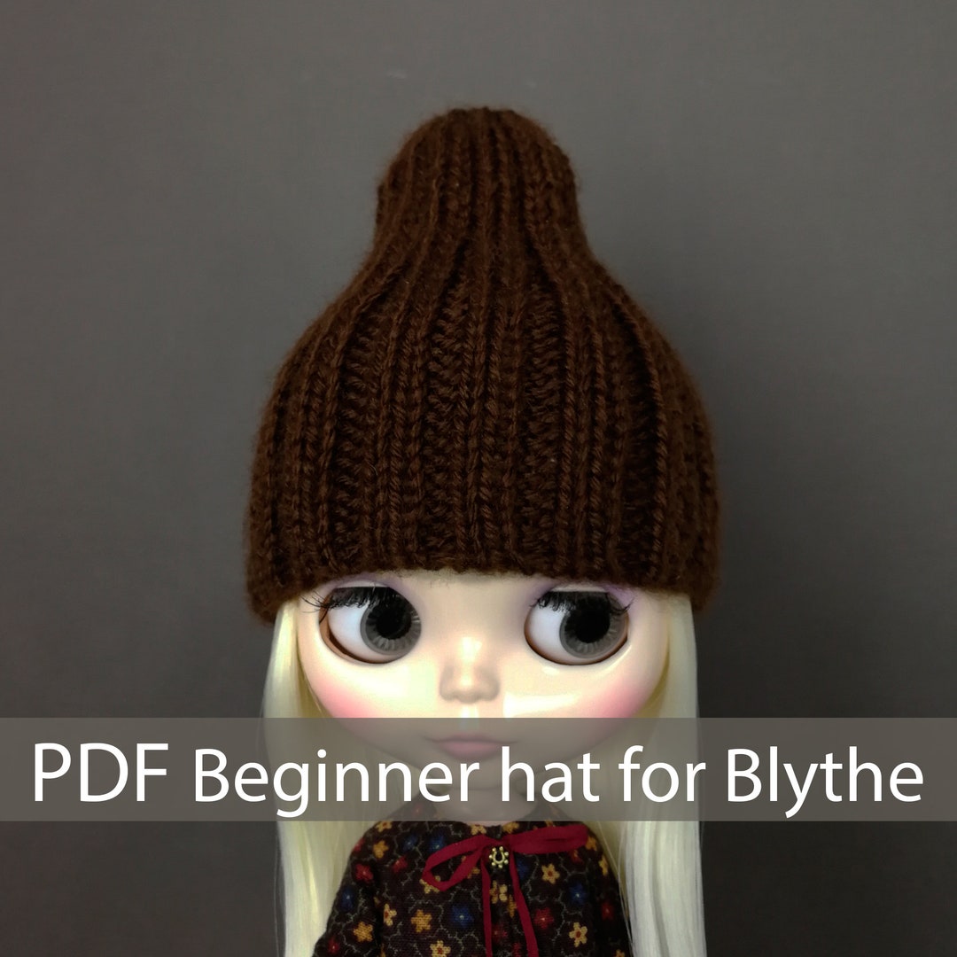 Blythe PDF Pattern Beginner Hat for Blythe Doll Knit Doll Hat Pattern ...