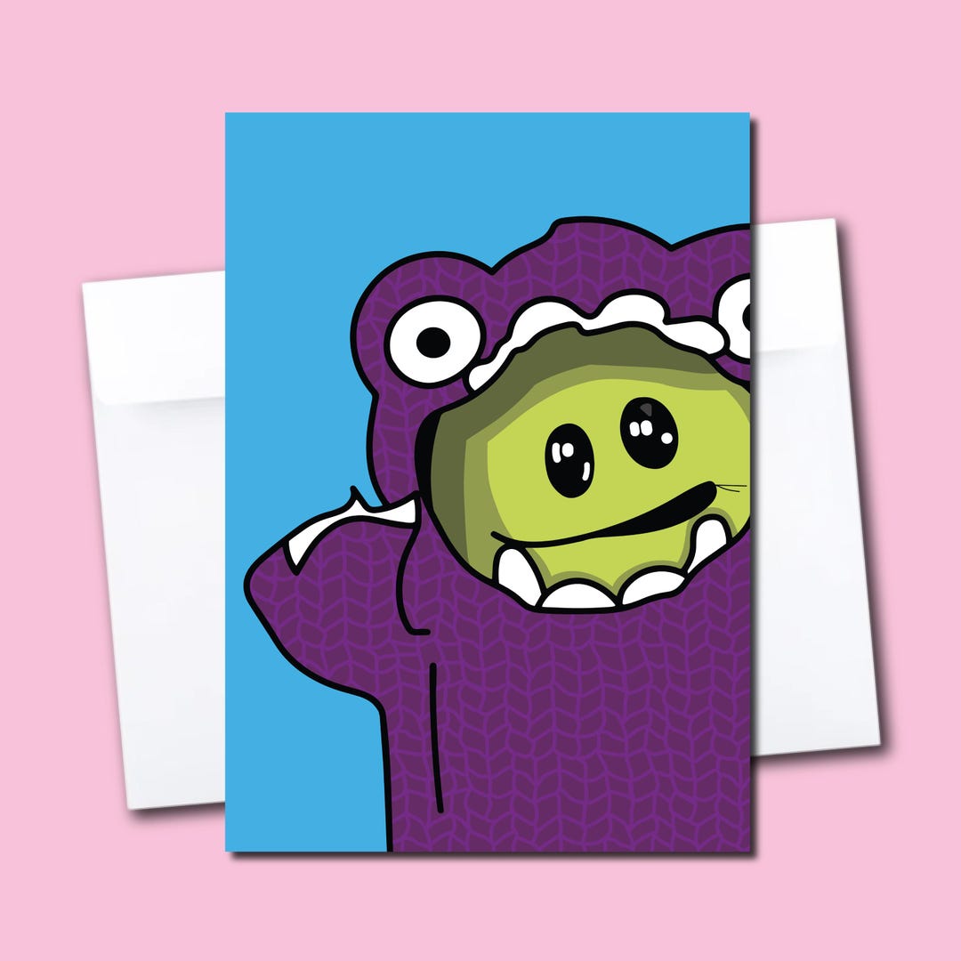 Monster Mona Card | Nanalan' Illustration | Blank Greeting Card With ...
