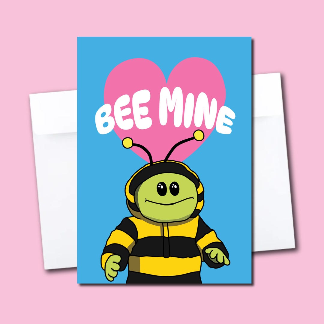 Bee Mine Valentine's Day Card | Blank With Envelope | Nanalan ...