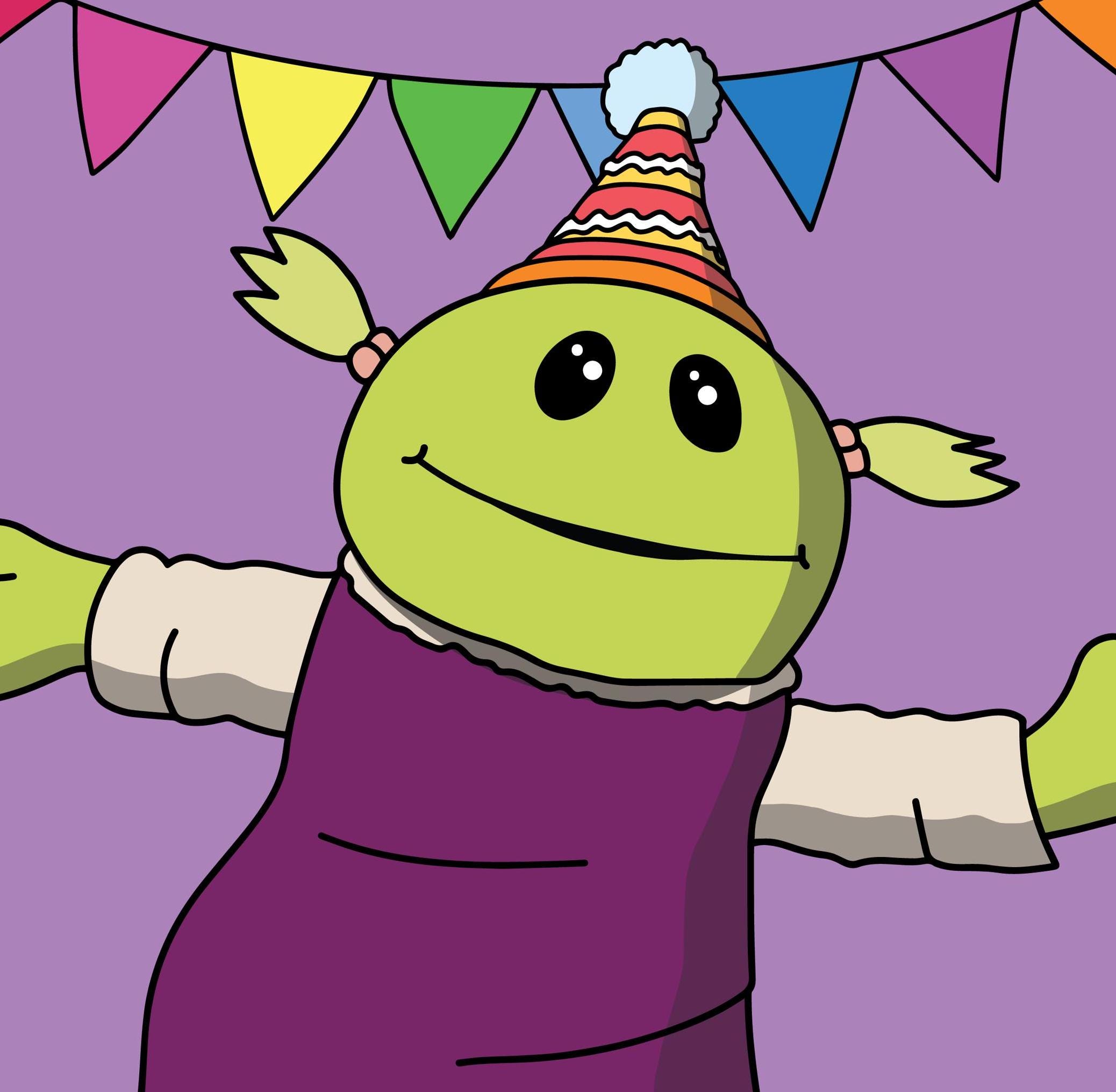 Nanalan' Congratulations Card | Mona in Party Hat Illustration | Blank ...