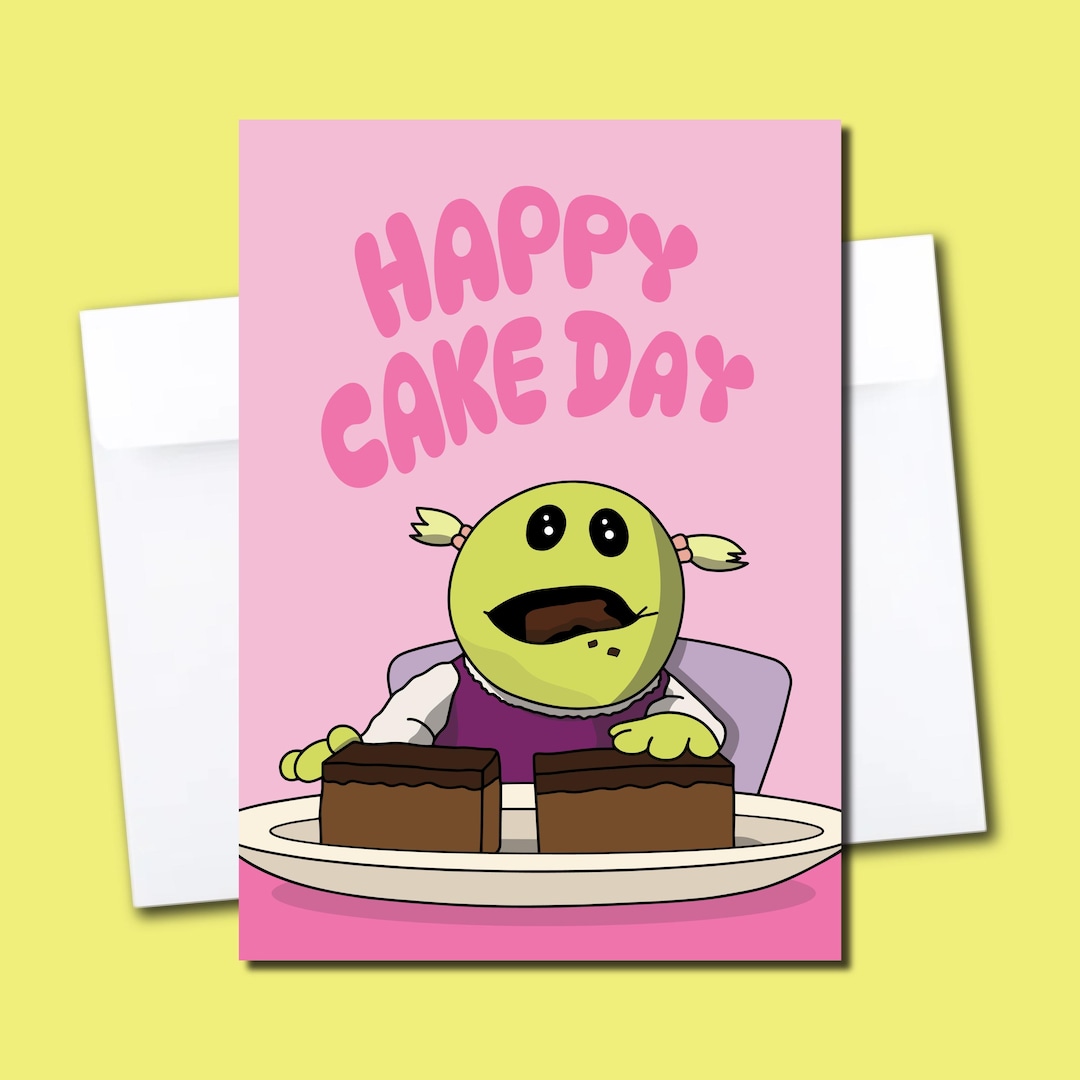 Nanalan' Birthday Card | Happy Cake Day Illustration | Blank Greeting ...