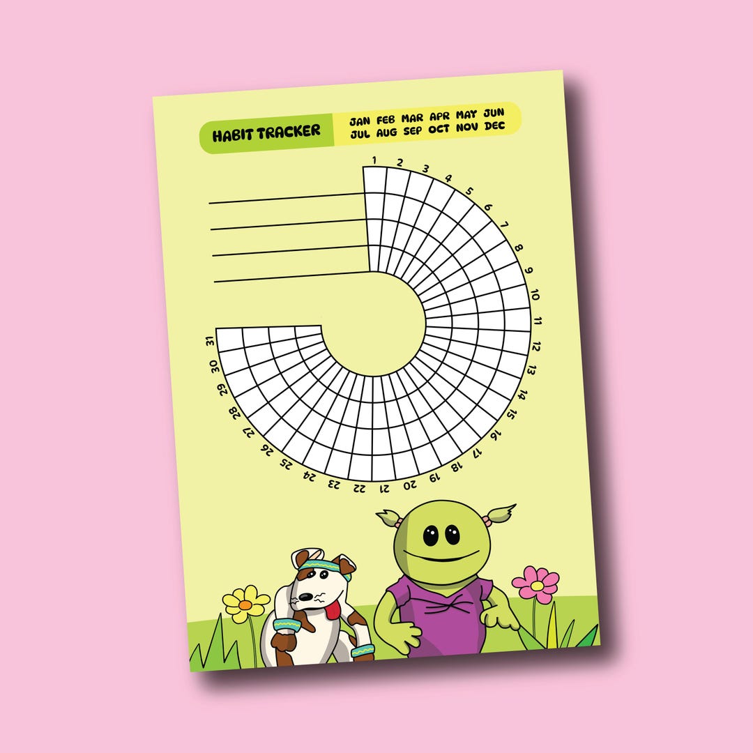 Nanalan' Habit Tracker – A5 Size | Cute Stationery | 50 Pages ...