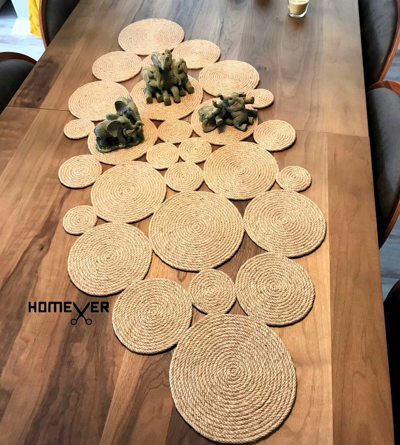 Farmhouse Rope Table Runner Tablecloth Rustic Home Decor - Etsy