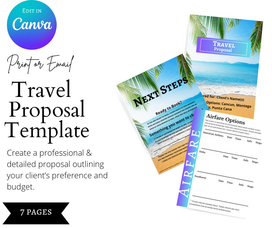 Travel Agent Proposal Template, Travel Agent Proposal, Resort Vacation ...
