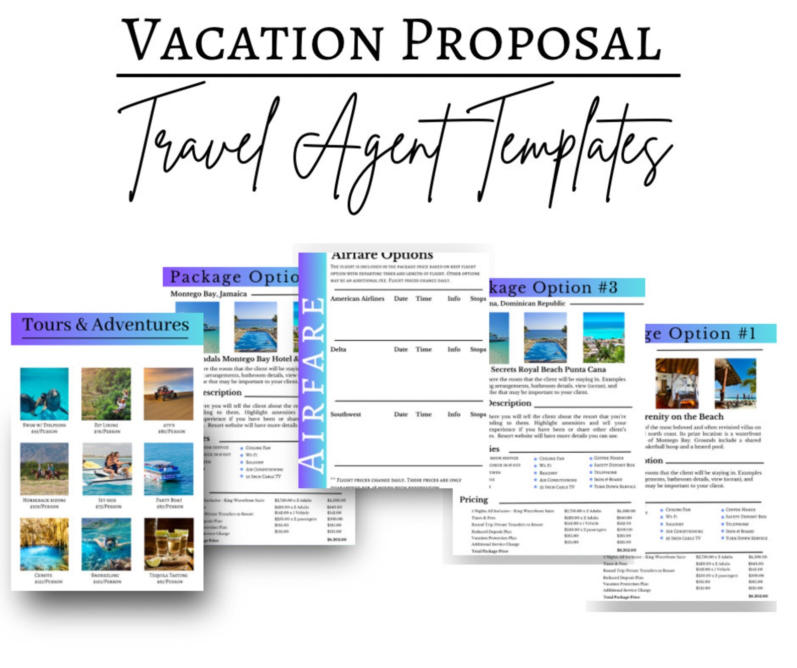 Travel Agent Proposal Template, Travel Agent Proposal, Resort Vacation ...