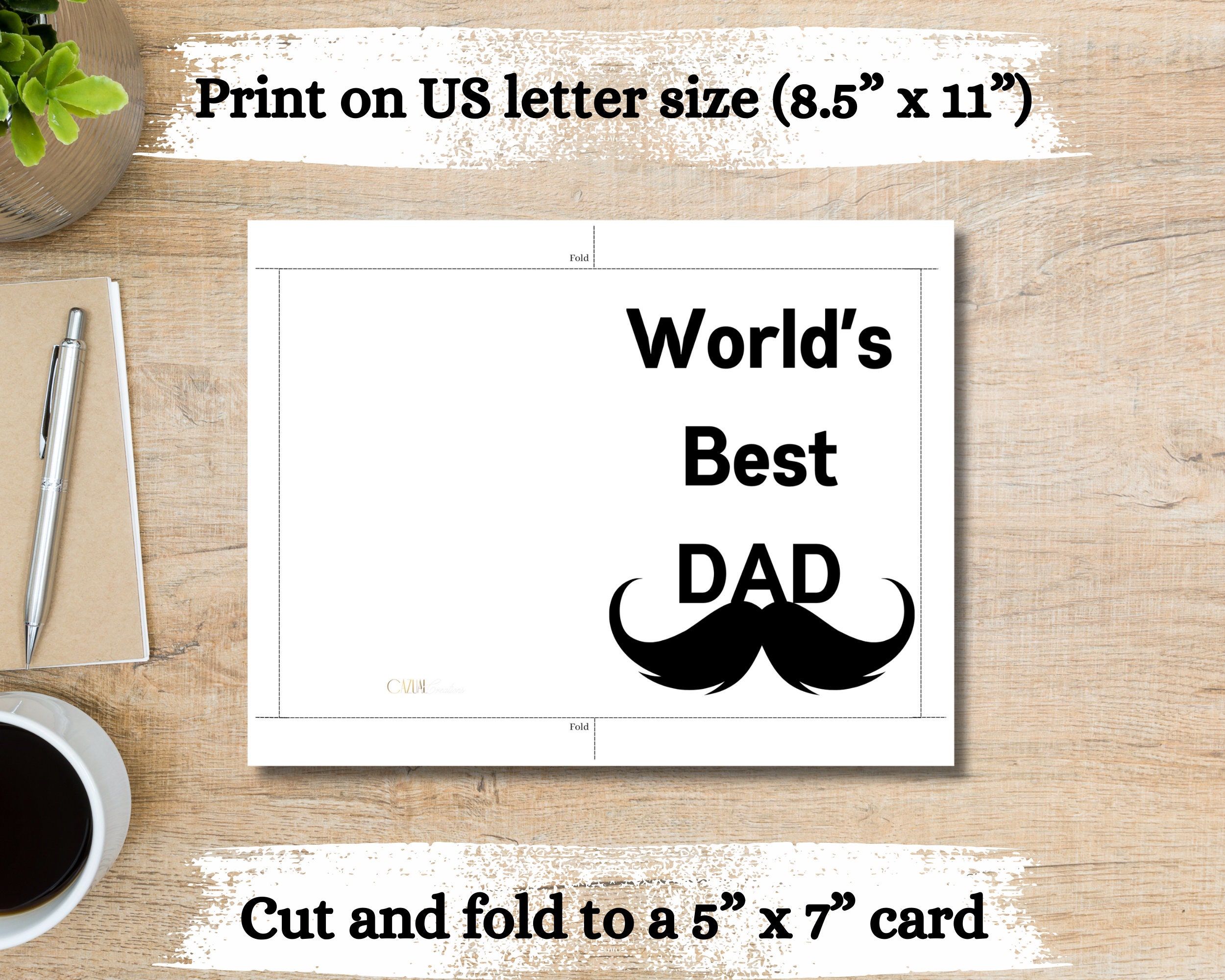 Happy Fathers Day Printable Card, Dad Card, Digital Download Fathers ...