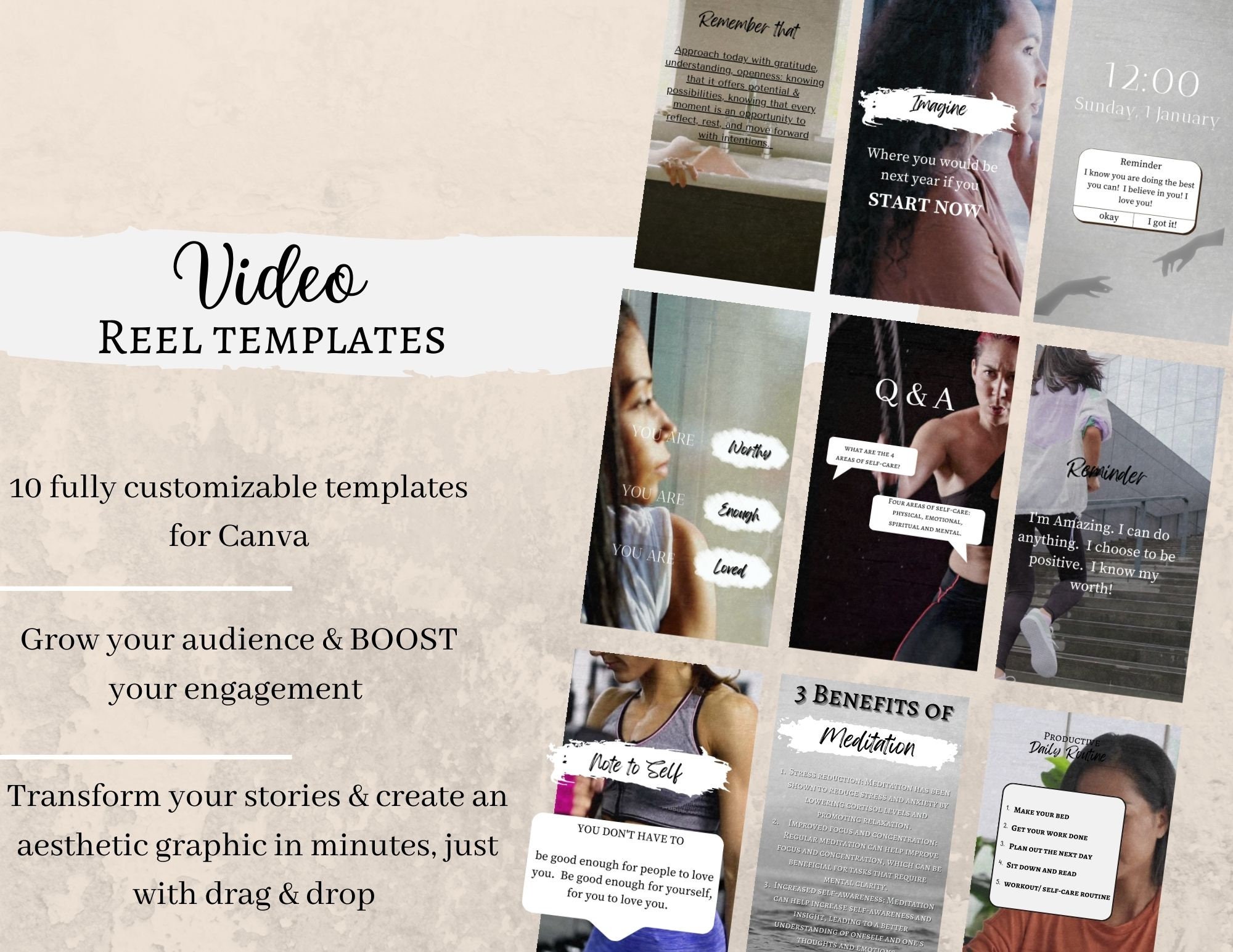 10 Instagram Video Reel Templates | Motivational Reels | Canva ...