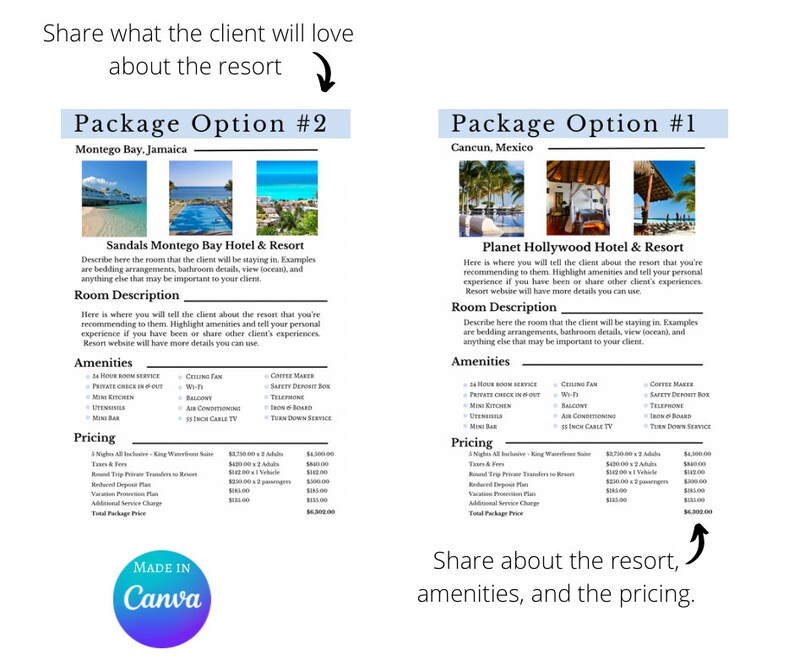 Travel Agent Proposal Template: Resort Vacation Itinerary (canva ...