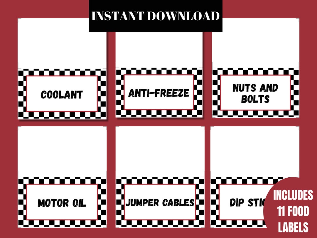 Two Fast Food Labels Two Fast Birthday Party Race Car Food - Etsy