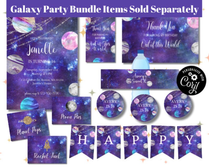 Galaxy Birthday Banner Outer Space DIY Bunting Banner Galaxy - Etsy