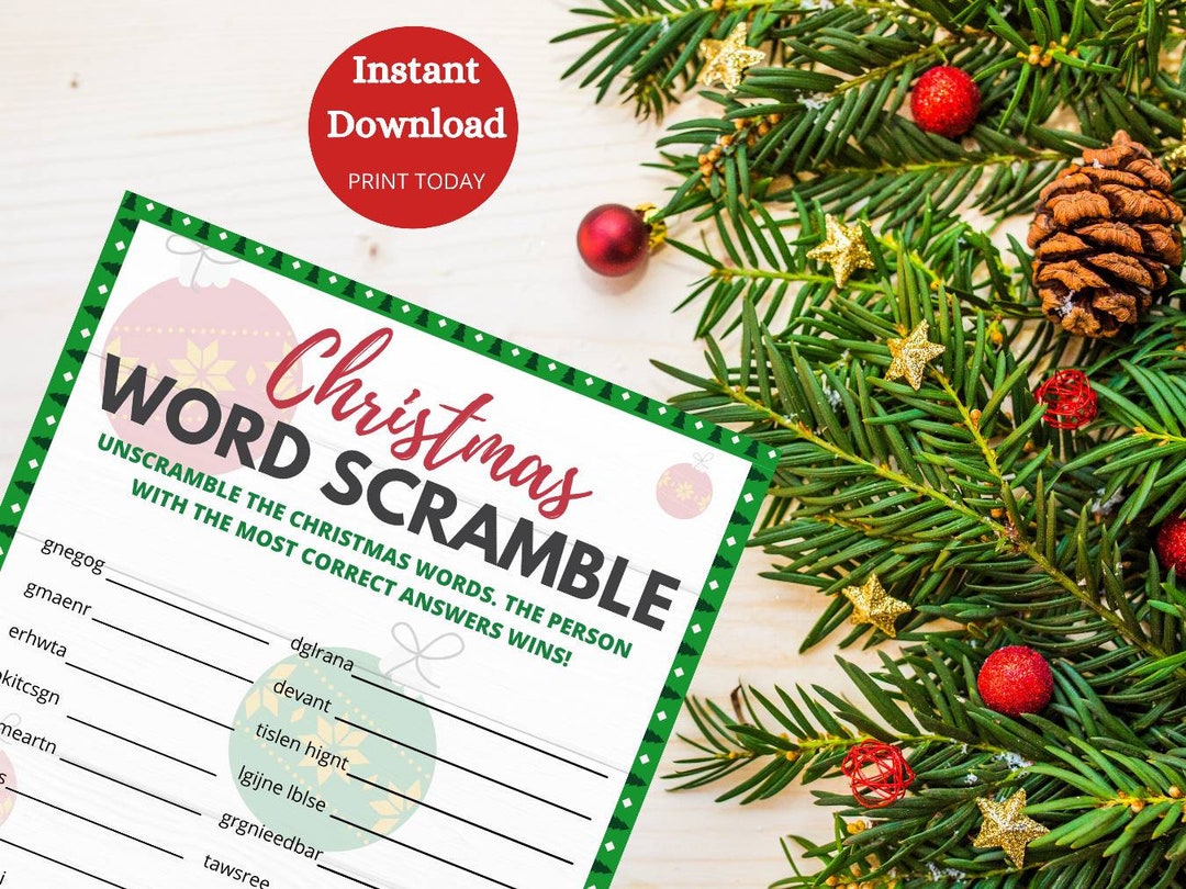 Word Scramble Game for Christmas Work Party, Staff Party Games, Office ...