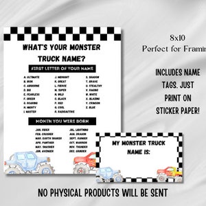 Monster Truck Birthday Games Printable, Monster Jam Birthday Party ...