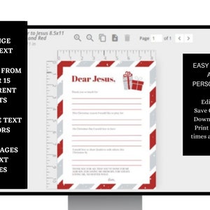 Editable Letter to Jesus, Christian Christmas Printable (digital ...