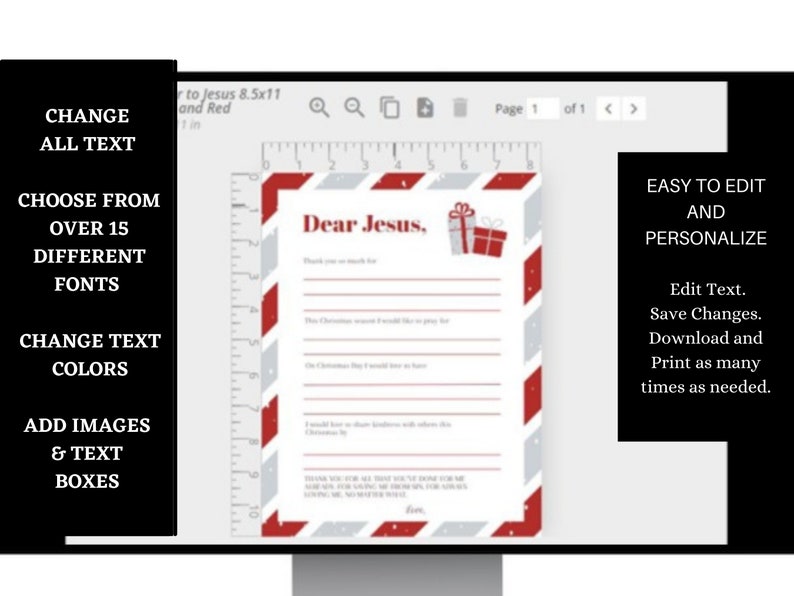 Editable Letter to Jesus, Christian Christmas Printable (digital ...