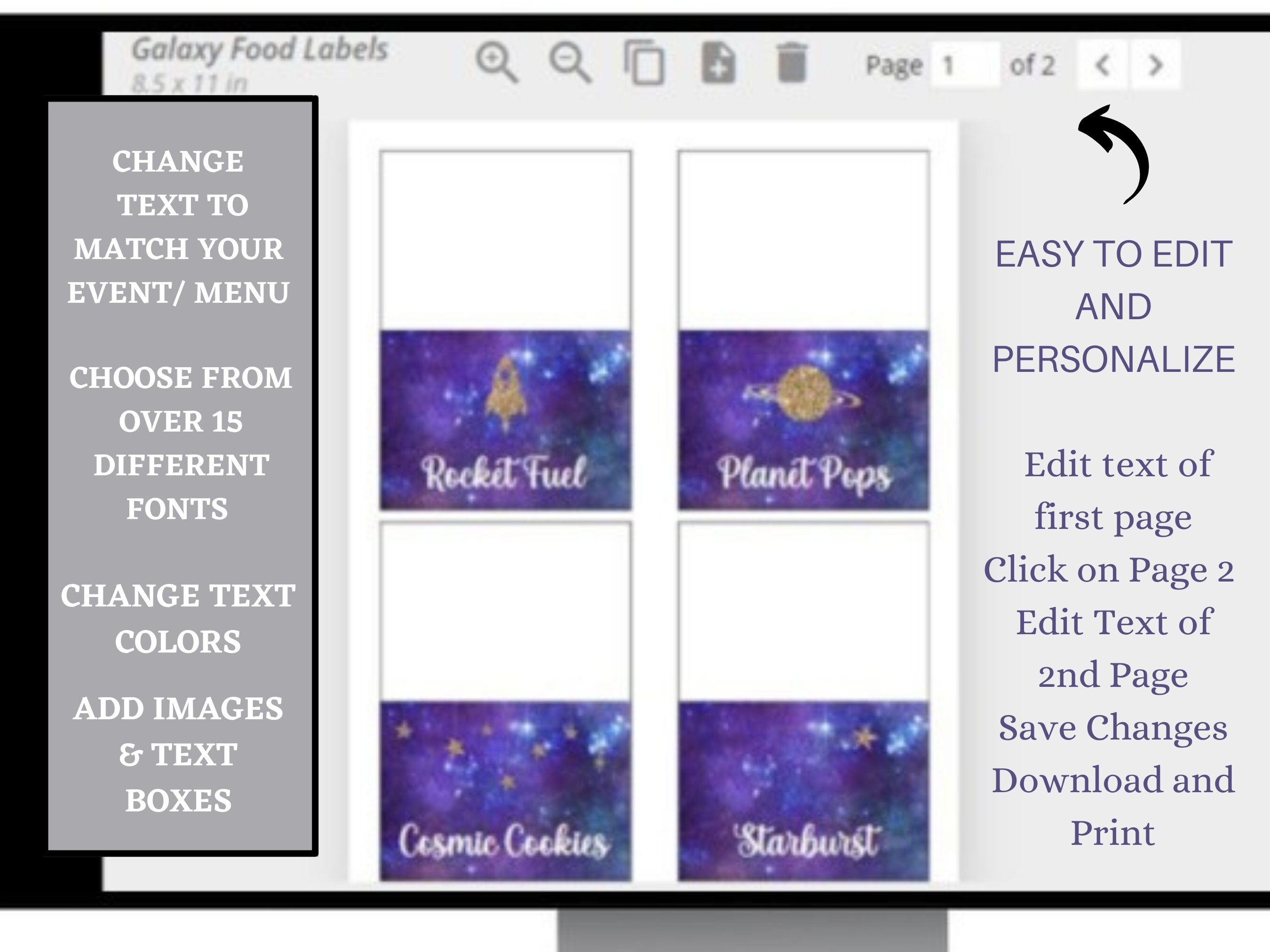 Galaxy Birthday Party Invitation Bundle Out of This World - Etsy